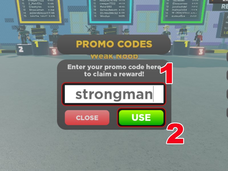 Code Strongman Simulator mới nhất 09/2025, cách nhập code