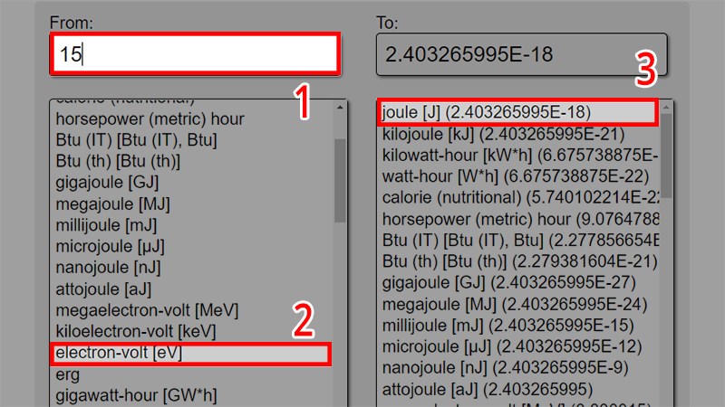 Đơn vị electron volt (eV) là gì? 1eV bằng bao nhiêu jun, kWh, cal