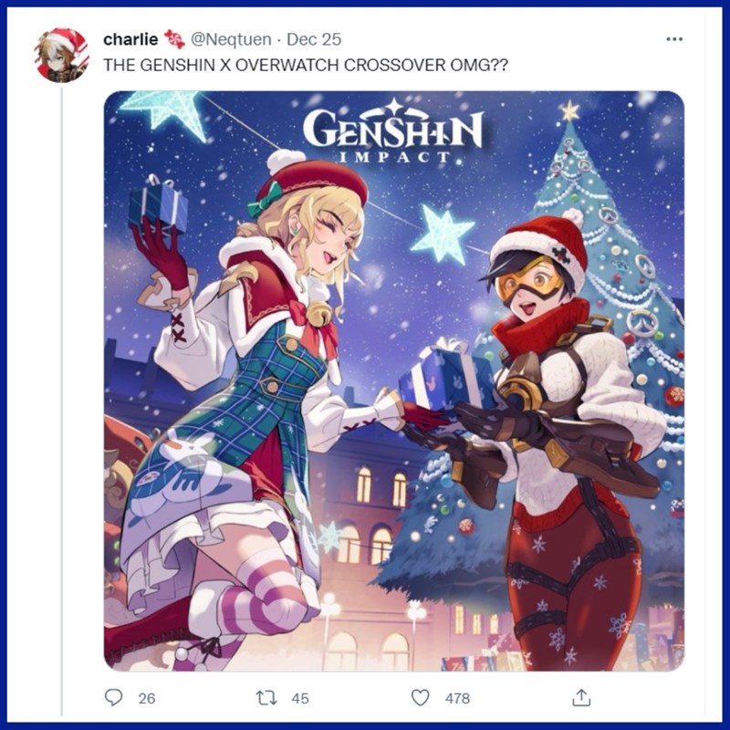 Lộ diện tựa game crossover Overwatch x Genshin Impact
