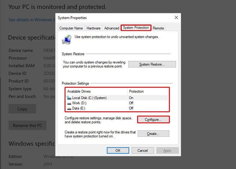 System protection là gì? Có nên tắt tính năng này trên Windows