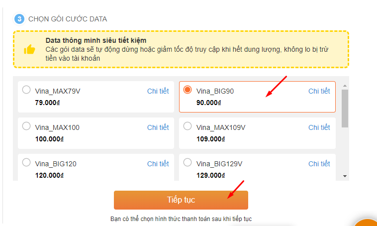 Đăng ký gói BIG90 VinaPhone chỉ 90k, có ngay 30GB data 4G