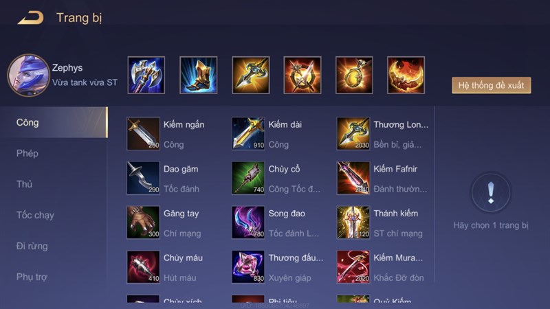 Cách chơi Zephys Liên Quân mùa 28. Cách lên đồ, bảng ngọc, combo chuẩn