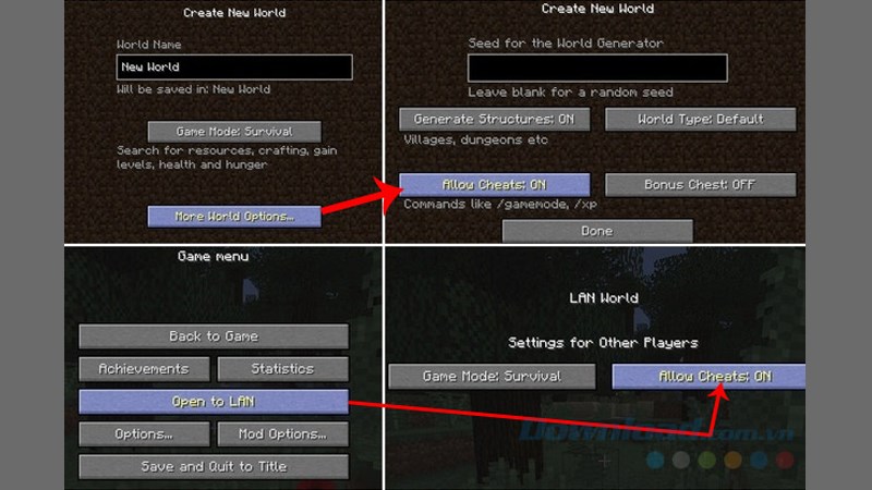 Tổng hợp mã Minecraft, cheat code Minecraft, lệnh Minecraft thông dụng