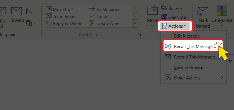 How to recall a message in outlook web - passadental