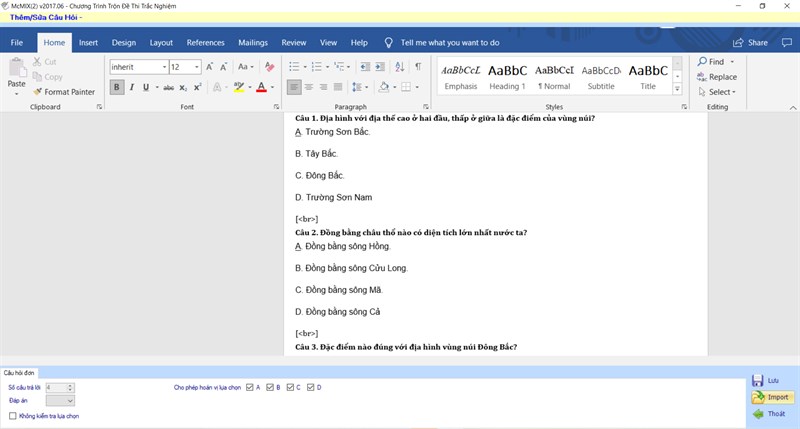 Hướng dẫn sử dụng phần mềm McMIX trộn, tạo đề thi trắc nghiệm