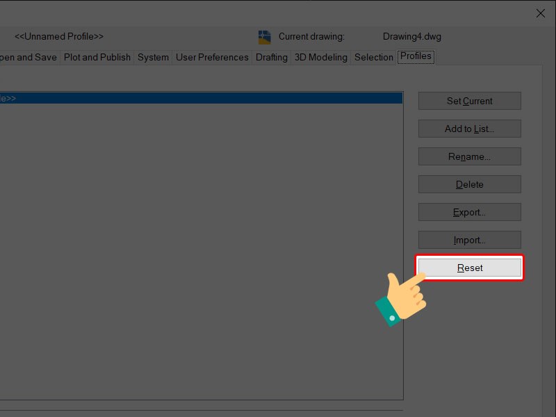 Cách reset, khôi phục cài đặt gốc Autocad (CAD) về mặc định