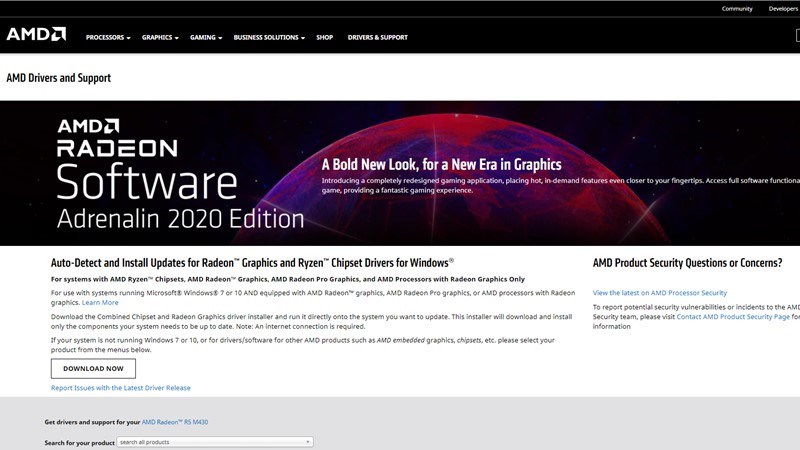 Cách tải, cài đặt AMD Radeon Software, driver card đồ họa AMD