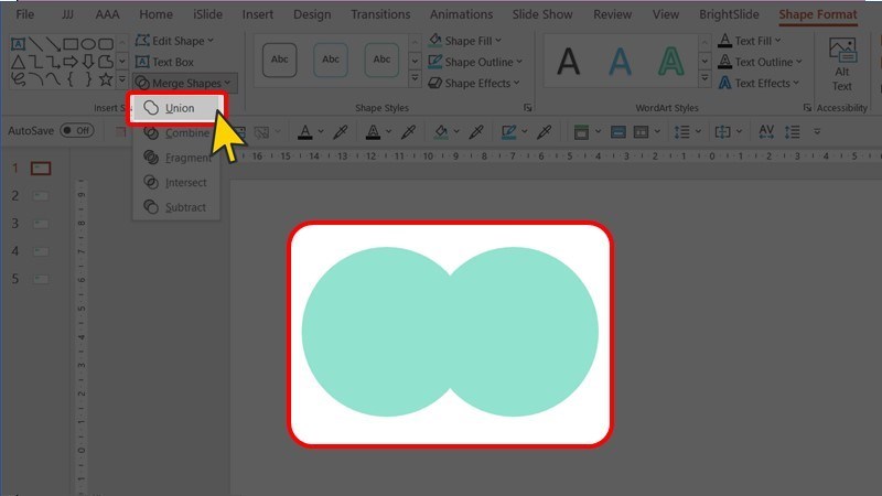 Cách dùng Merge Shape gộp, tách hình khối trong PowerPoint