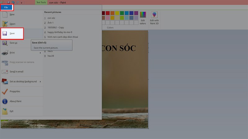 Cách chèn chữ vào ảnh trong Paint trên Windows 7,8,10 cực dễ