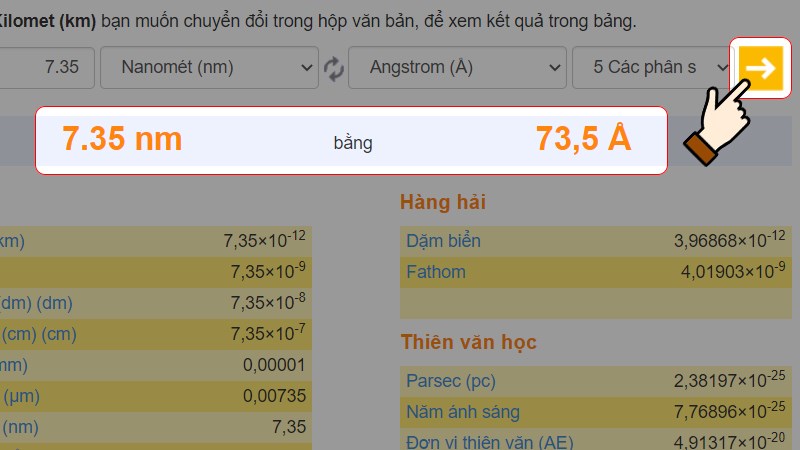 1nm bằng bao nhiêu m, dm, cm, mm, inch? Đổi 1 nm (nanomet)