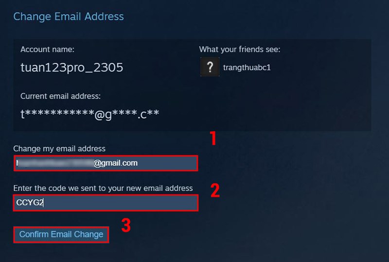 Cách đổi mật khẩu, email, tên, số điện thoại, avatar trong Steam