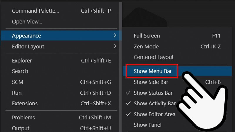 2 cách hiện thanh công cụ trong Visual Studio Code dễ dàng