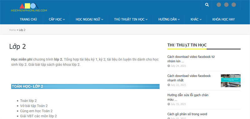 TOP 6 trang web học Toán lớp 2 online miễn phí, hiệu quả nhất