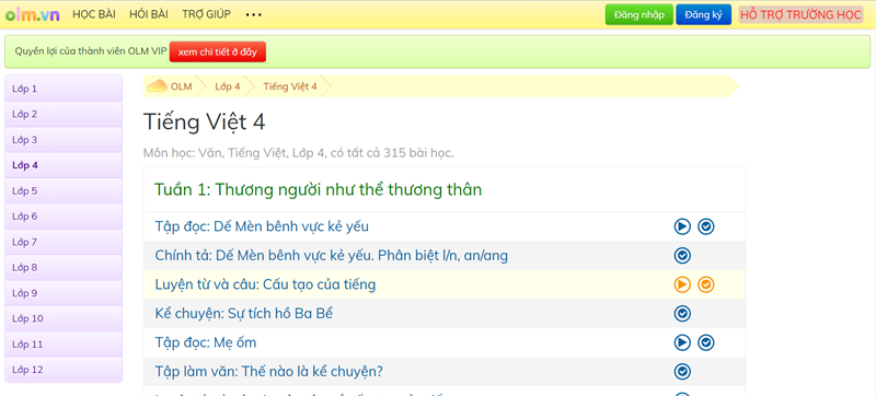 TOP 5 trang web học Tiếng Việt lớp 4 online miễn phí, tốt nhất
