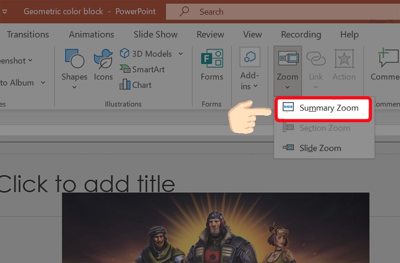 Cách dùng hiệu ứng phóng to ảnh trong Powerpoint