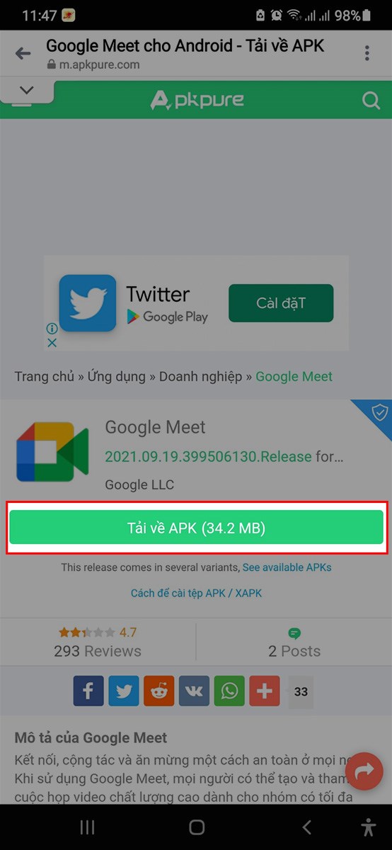 Cách tải, cài đặt Google Meet APK trên Android cực đơn giản