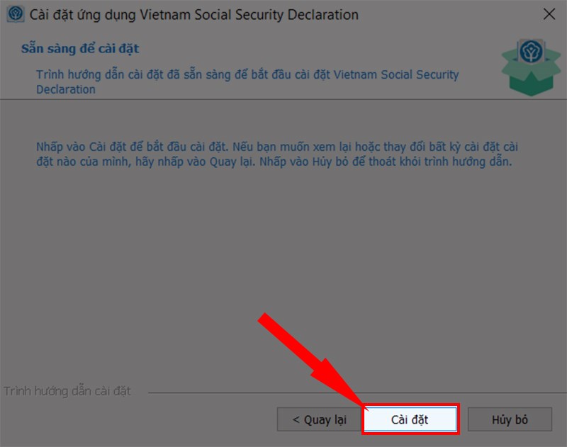 Lỗi không tìm thấy ứng dụng nền Vietnam Social Security Declaration