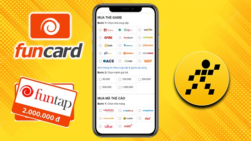 Cách mua thẻ game FunCard tại TGDĐ, chiết khấu cao 2%, giá rẻ