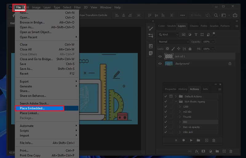2 Cách chèn hình ảnh vào Layer Photoshop đơn giản nhất
