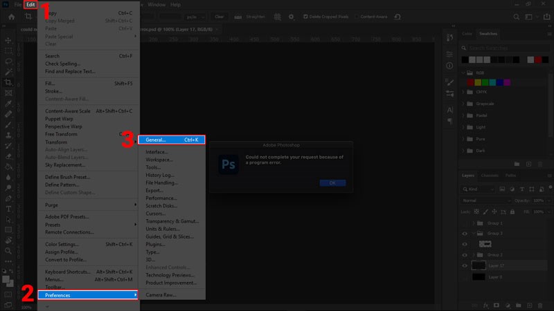 2 cách sửa lỗi Photoshop "Could not complete ... a program error"