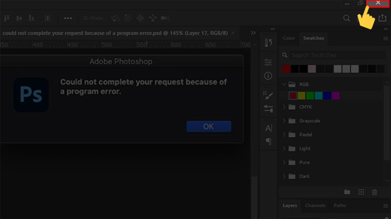 2 cách sửa lỗi Photoshop "Could not complete ... a program error"