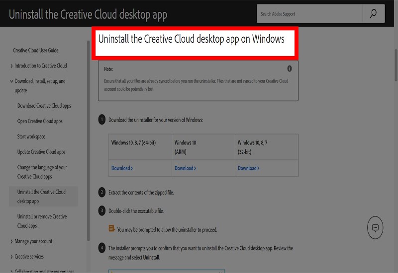 Cách gỡ cài đặt Adobe Creative Cloud trên máy tính Windows đơn giản
