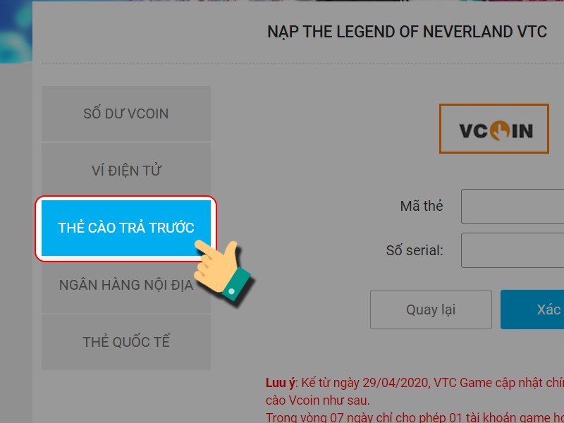 5 cách nạp The Legend of Neverland VTC Game đơn giản, dễ thực hiện