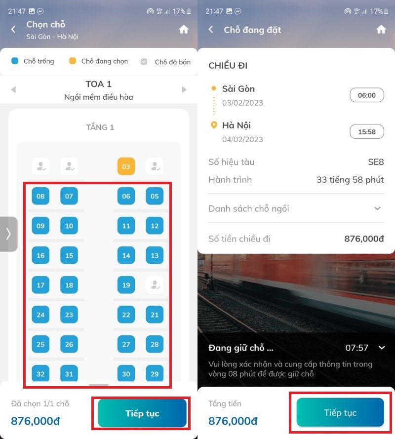 Hướng dẫn cách thanh toán vé tàu lửa online nhanh chóng, đơn giản
