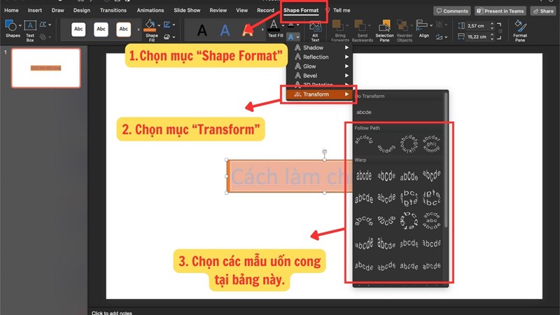 Cách Làm Chữ Cong Uốn Lượn Trong Powerpoint Cực Thú Vị 