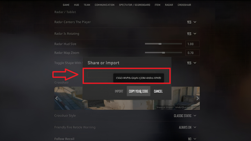 Tổng hợp code Crosshair (tâm ngắm) Counter-Strike 2 của các game thủ