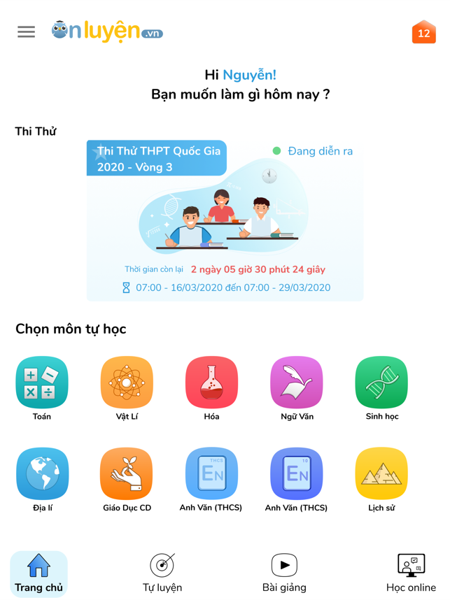 Onluyen.vn - Ứng dụng học tập cùng học sinh