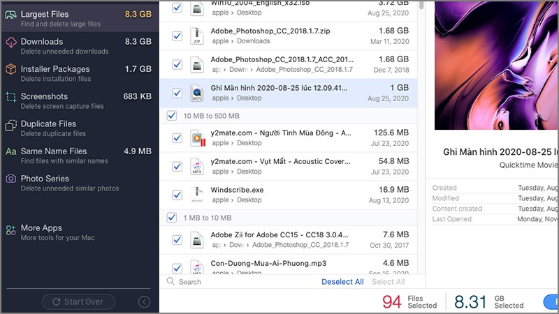 Cleaner App - Phần mềm dọn dẹp, tối ưu hóa hệ thống trên MacBook