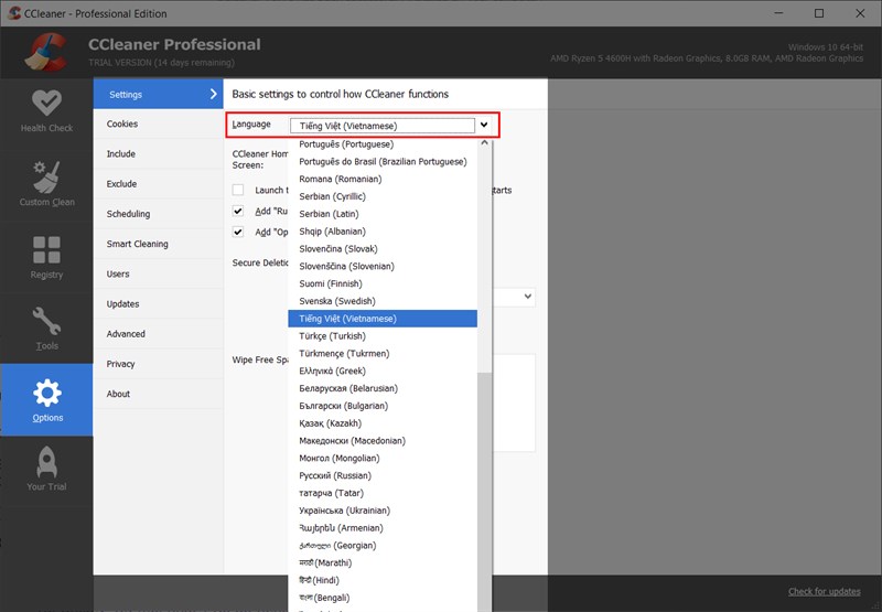 Tải CCleaner 5.75 | Phần mềm dọn rác, tăng tốc máy tính