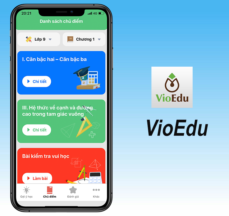 VioEdu - Ứng dụng tự học tại nhà cho học sinh lớp 1 - 9
