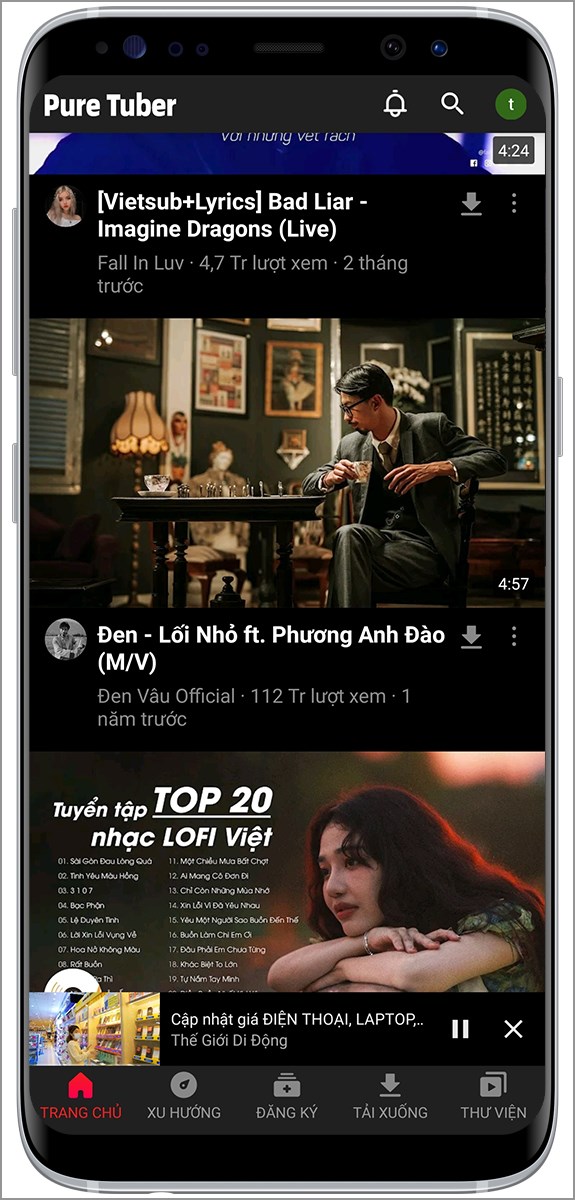 Tải Pure Tuber - App nghe nhạc youtube tắt màn hình Android