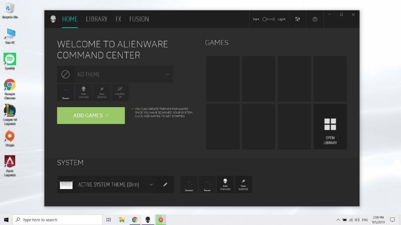 Alienware Command Center - Điểu khiển laptop gaming Dell/Alienware