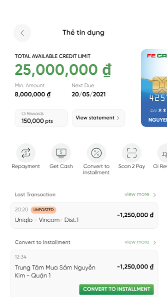 Ứng dụng FE CREDIT: Vay tiền online, mua bảo hiểm, mở thẻ tín dụng ...