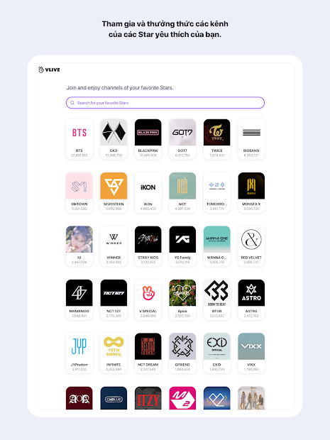 Ứng dụng V LIVE: Xem video, livestreams cùng thần tượng | Link tải free ...