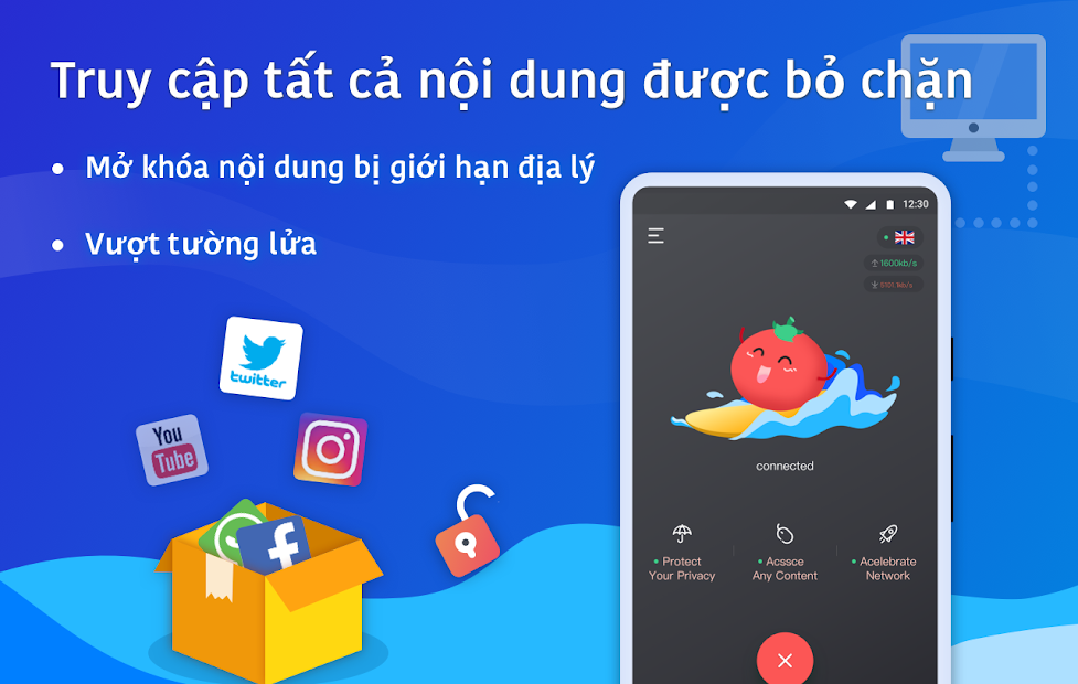 VPN Tomato miễn phí - Ứng dụng truy cập mạng chặn nhanh