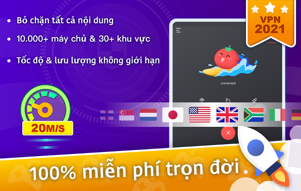 VPN Tomato miễn phí - Ứng dụng truy cập mạng chặn nhanh