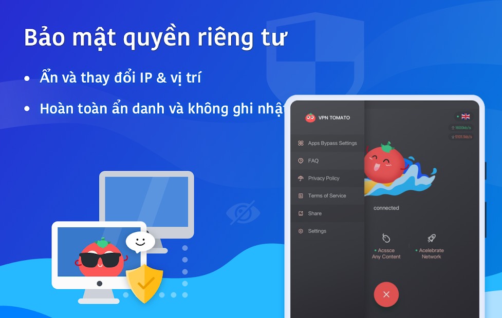 VPN Tomato miễn phí - Ứng dụng truy cập mạng chặn nhanh