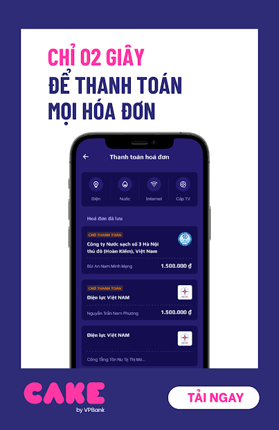 Ứng dụng Cake by VPBank: Ngân hàng số miễn phí trọn đời