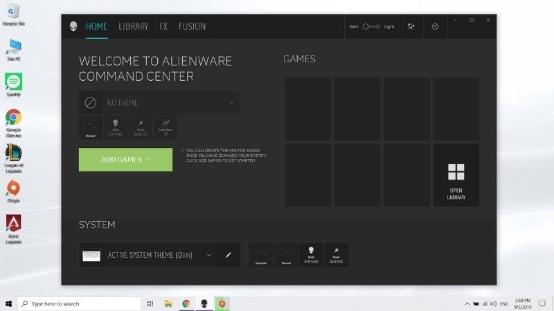 Alienware Command Center - Điểu khiển laptop gaming Dell/Alienware