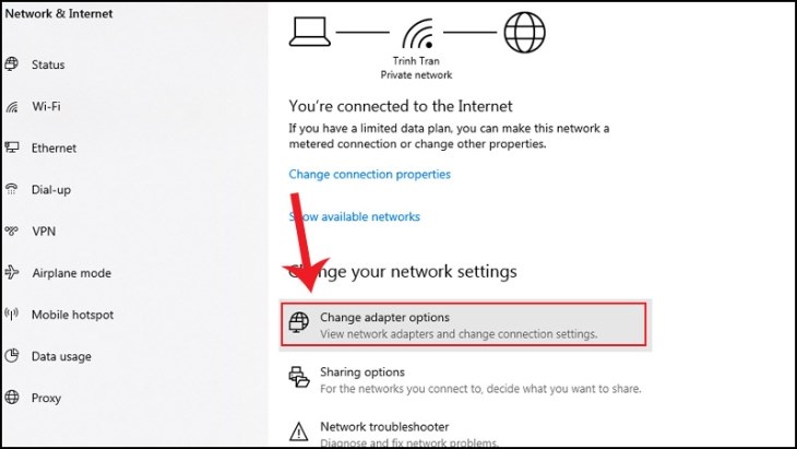 Sửa lỗi "a network cable is not properly plugged in or may be broken"