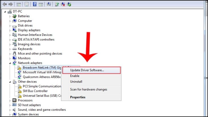 Máy tính báo lỗi "a network cable is not properly plugged in or may be