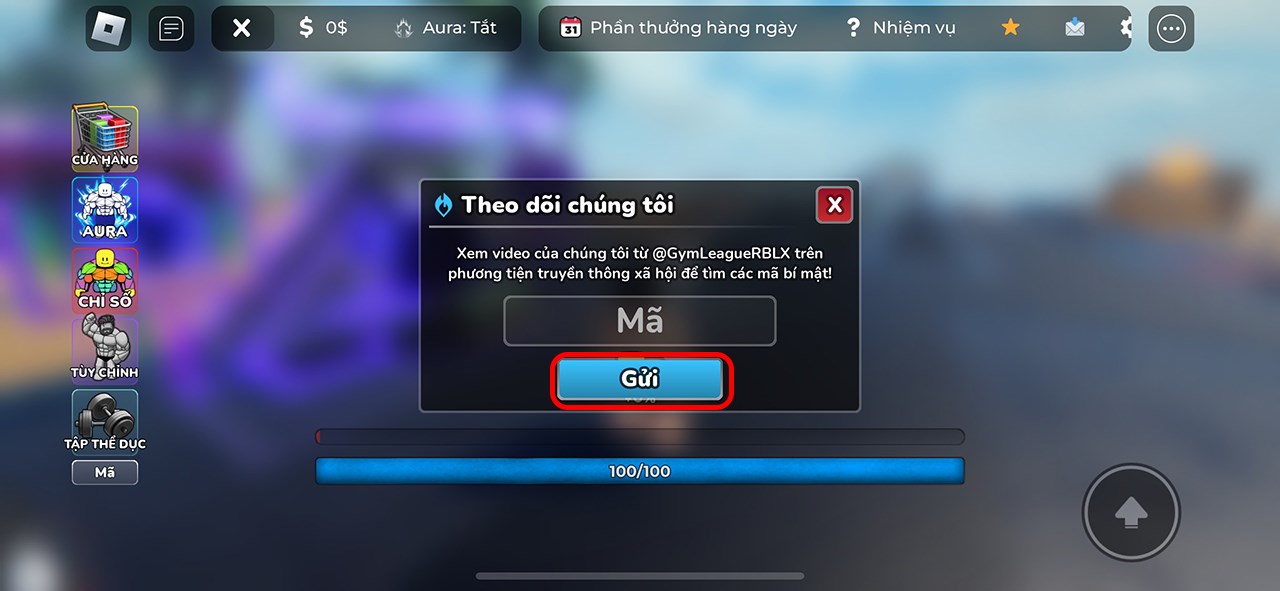 Code Gym League tháng 05/2026: Nhận Cash, Aura, Pose Reroll