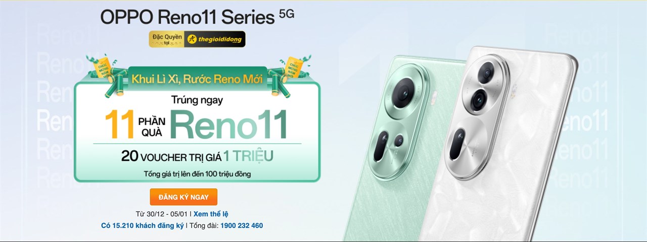 OPPO Reno11 Series 5G hiển thị trạng thái hàng sắp về tại TGDĐ
