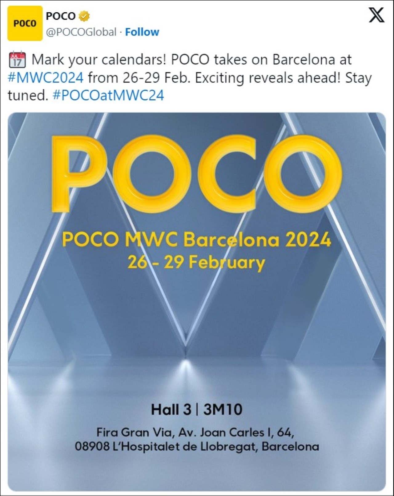 POCO xác nhận tham dự MWC 2024, sẽ ra mắt POCO F6 Series tại đây?