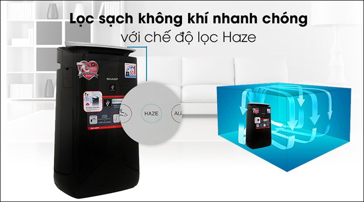 What is the HAZE filter feature on an air purifier?