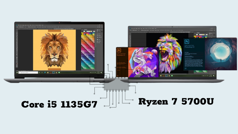 So sánh chip Ryzen 7 5700U và Core i5 1135G7 chi tiết về thông số ...